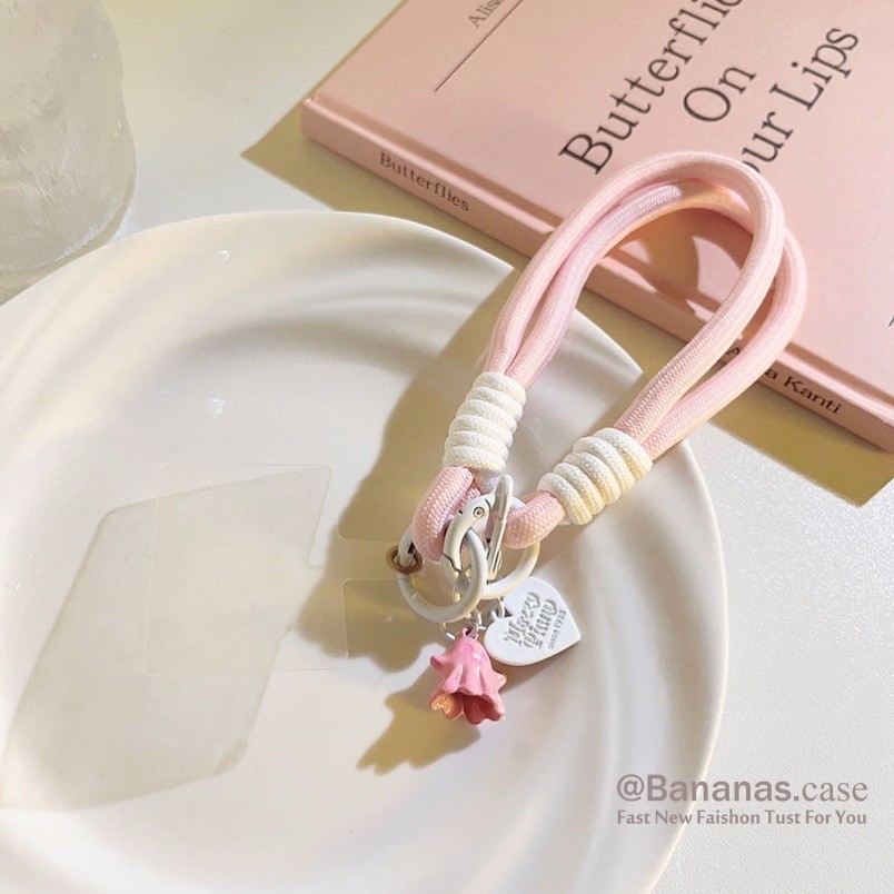 Cute Black Pink Ghost Phone Ring Phone Lanyard Key Lanyard Prevention ...