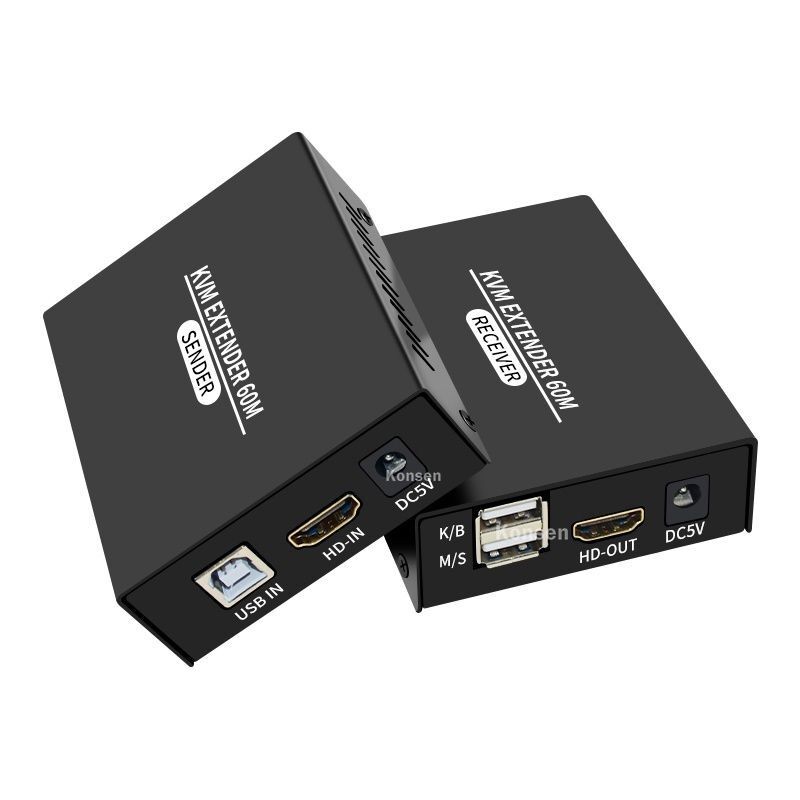 60M HDMI KVM Extender over Ethernet Cat5e6 1080P HDMI USB Extender ...