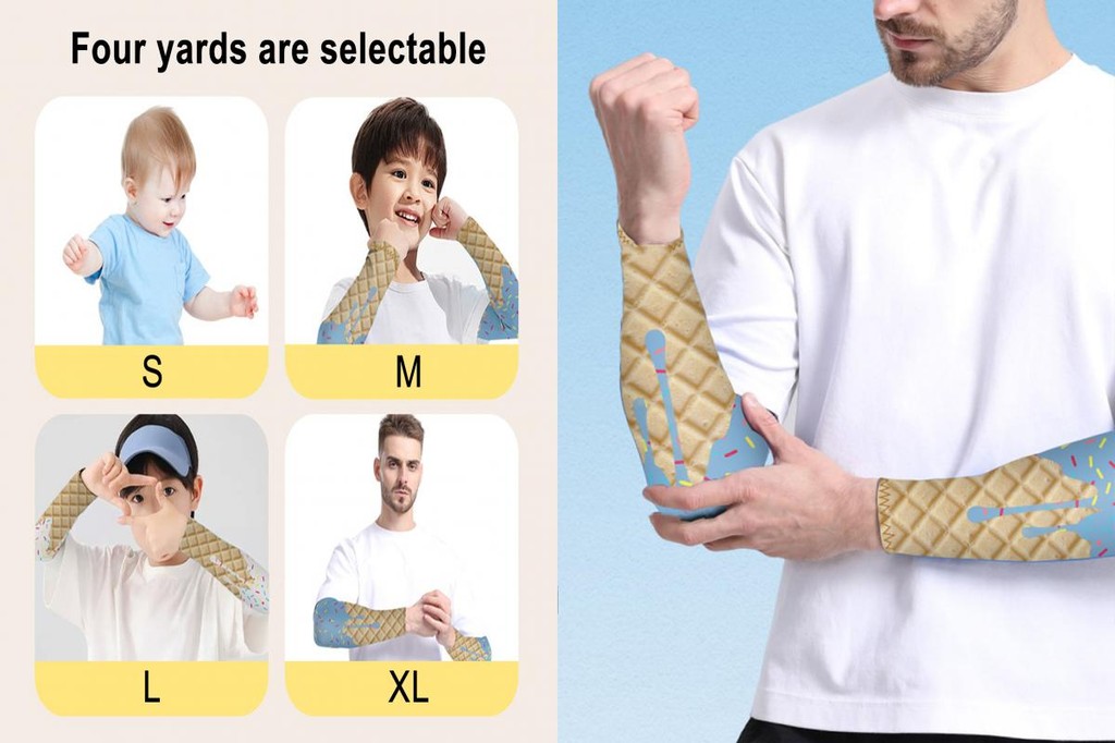 SETN Arm Covers for Muscle Fatigue Reduction Cooling Arm Covers Sun Protection Ice Cream ...