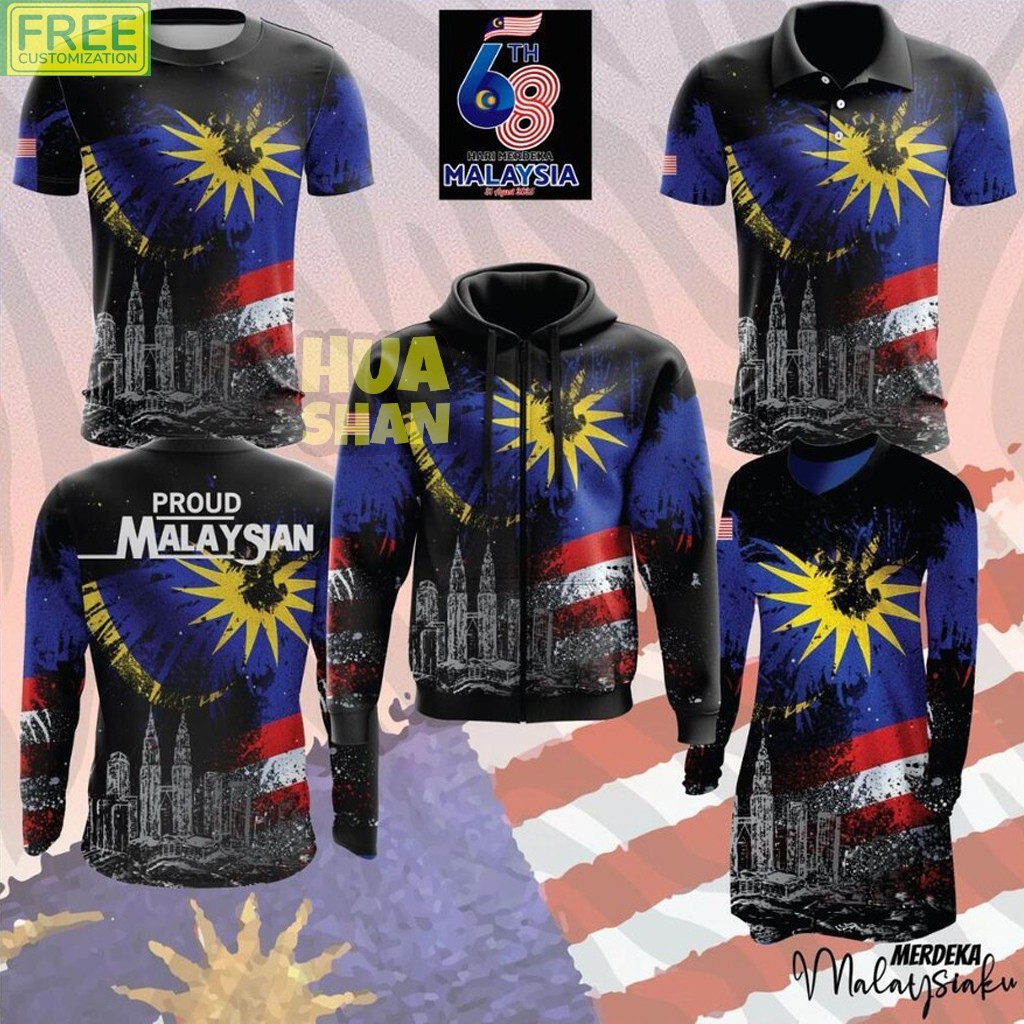 2025 - 2026 new Merdeka Malaysia 68 Theme - designed 3D Polo T - shirts ...