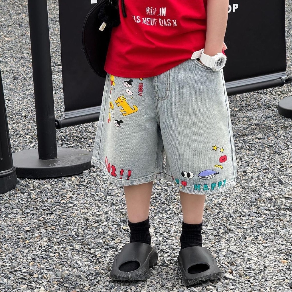 Summer New Style Children Denim Shorts Boys Handsome Cropped Pants Baby ...