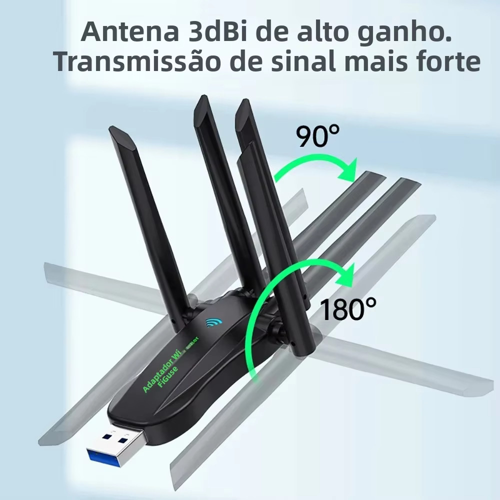 [Ready Stock] WIFI 6 AX900 4 Antennas USB WiFi BT 5.4 Adapter 2in1 ...