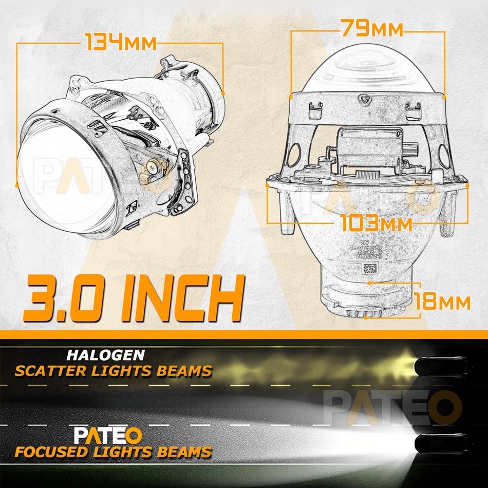 3.0 inch HID Bi-xenon Projector Headlight Lenses Retrofit For Hella G5 ...