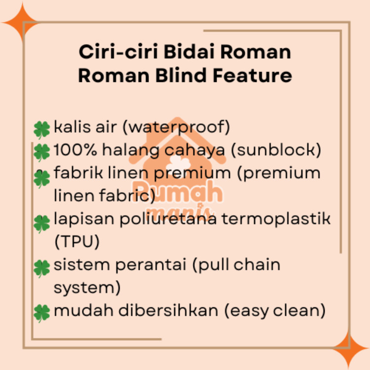 [Bidai Roman] 2 Tingkap 100%Halang Cahaya /Kalis air / Blackout Untuk ...