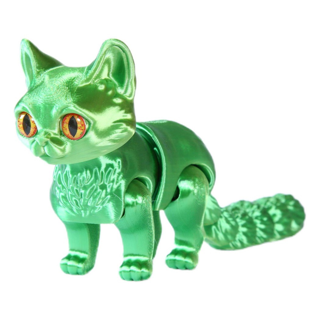 Animals 3D Printed Cute Cat Action Figures Toys Multi-joint Movable ...