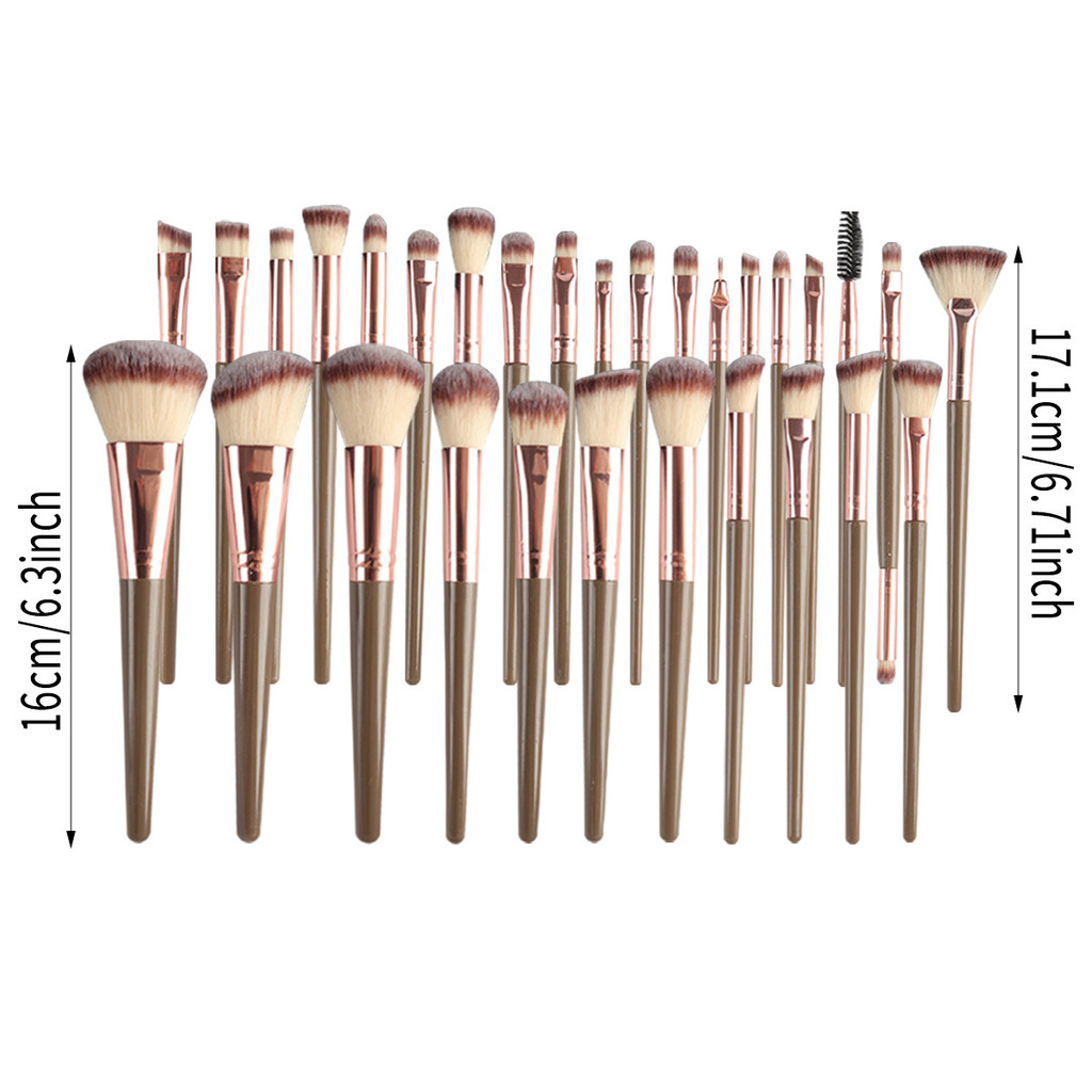 67-Piece Set Brown Makeup Brush Set 30 Brushes+Puff Beauty Tool Set ...