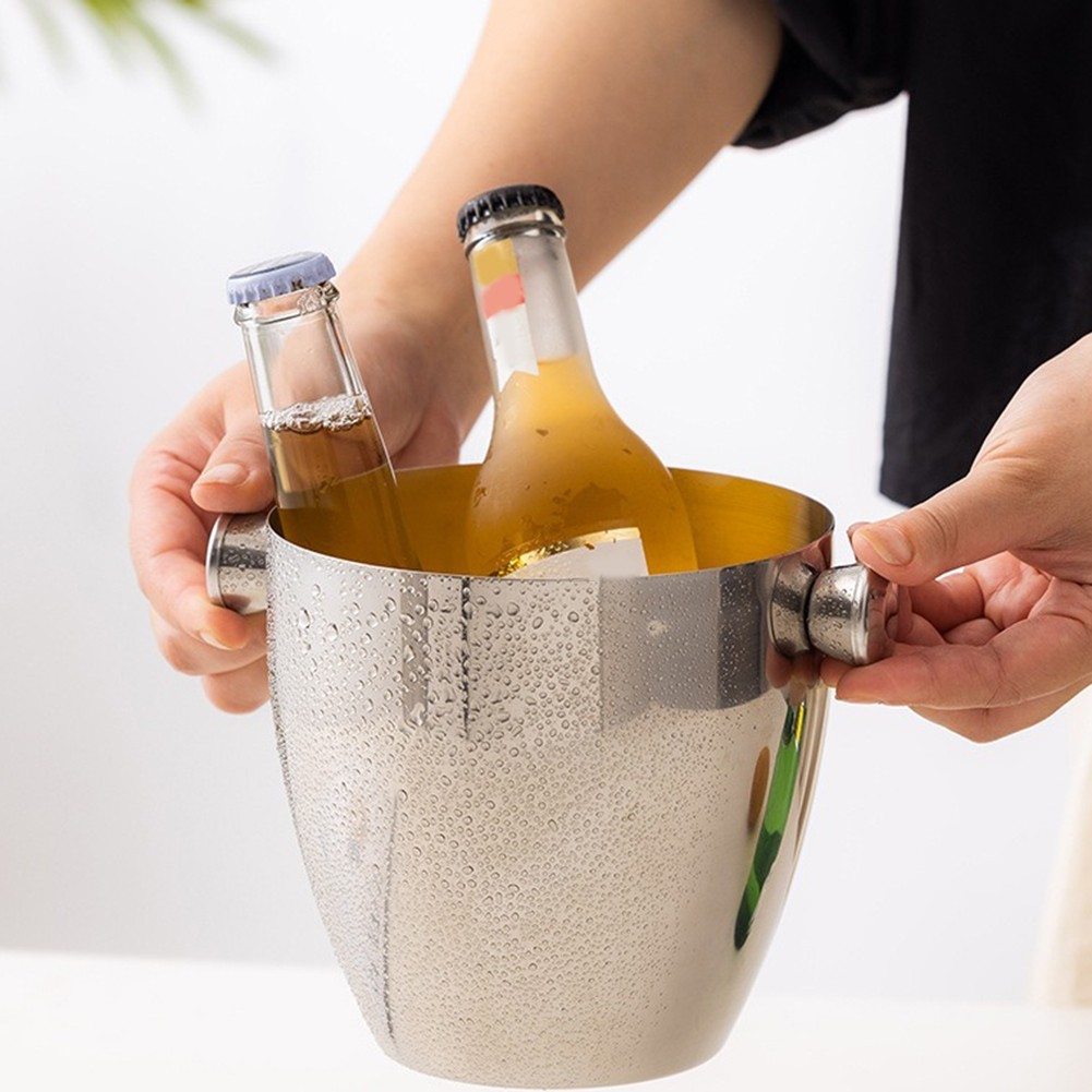 【GIG】Stainless Steel Insulated Ice Bucket Wine Beer Champagne Cooler ...