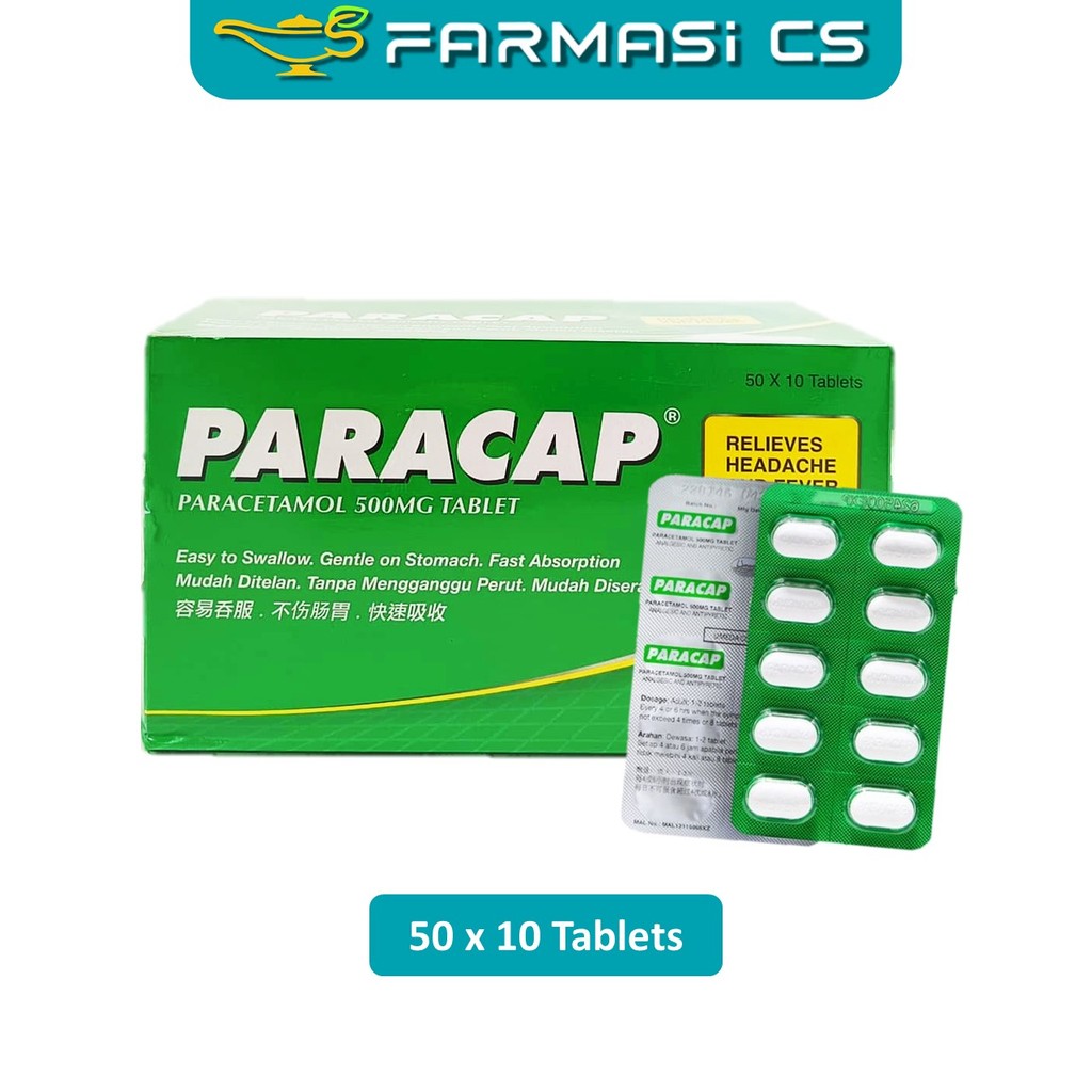 Paracap Paracetamol 500mg 50 x 10 Tablets EXP: 02/2028 [ Farmasi CS ...