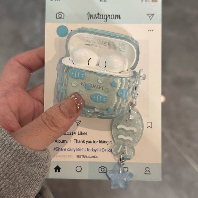 INS Cute Ocean Fish Star Pendant Case For Apple Airpods 1 2 Pro 3 Blue ...