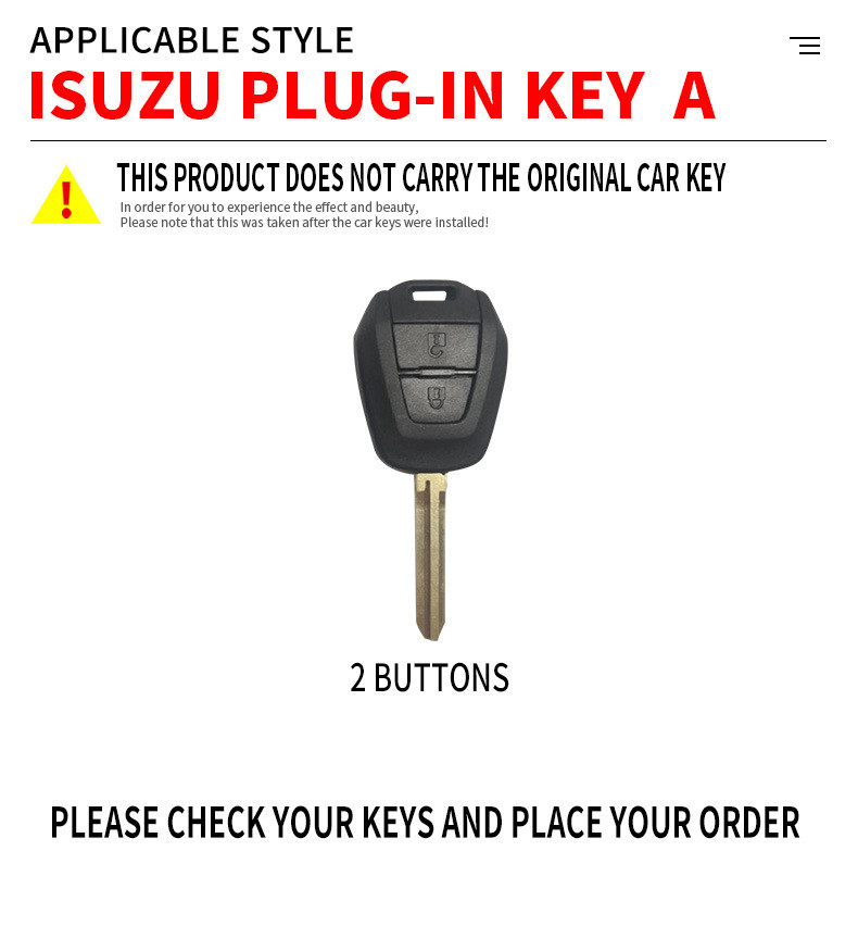 Suitable for ISUZU D-MAX Car 2-Button Straight Key Shell ISUZU MU-X V ...