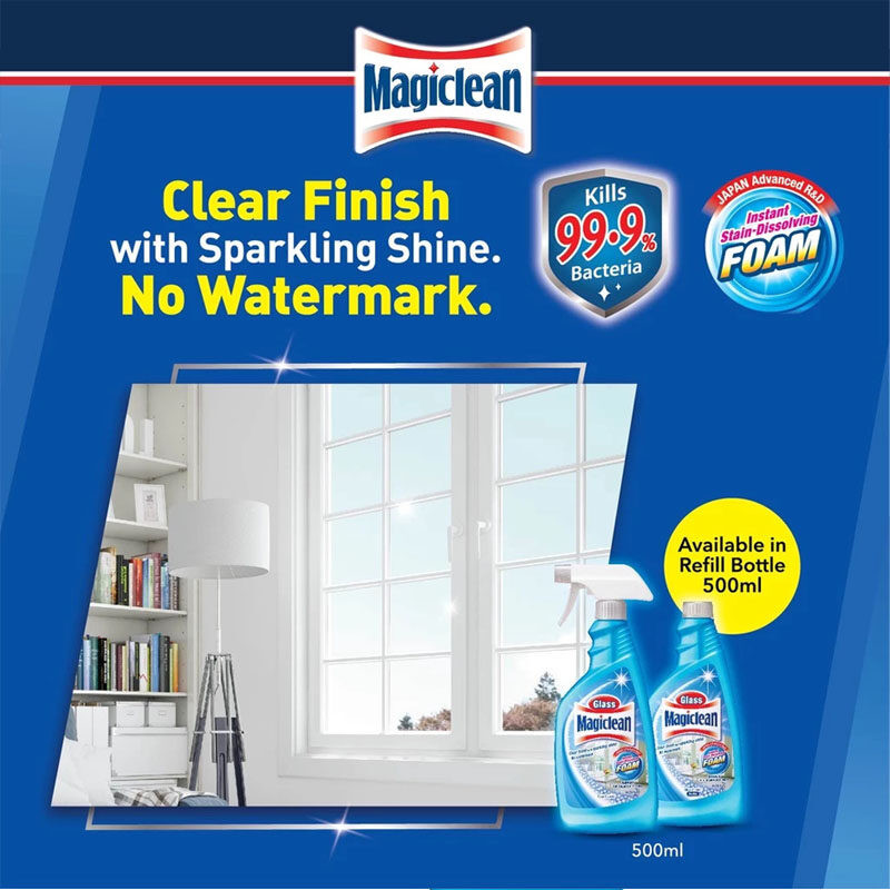 Magiclean Glass Instant Stain Dissolving Foam 500ml Clean Finish ...