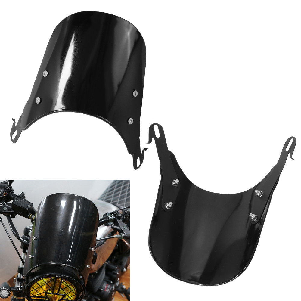 Universal Motorcycle Compact Sport Wind Deflector Windshield 4-7 ...