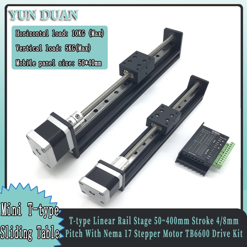 Mini Precision T-type Sliding Table 50~400mm Stroke 4/8mm Pitch Self ...