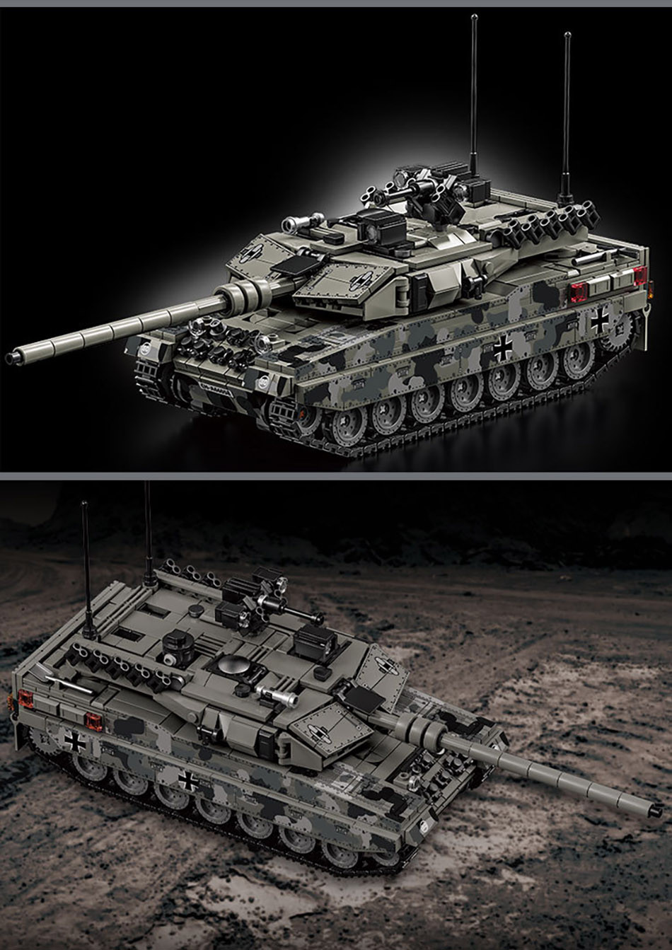 Military WW2 MOC Leopard 2A7 Army Main Battle Tank Soldiers Building Blocks Bricks M1 T90M Tank ...