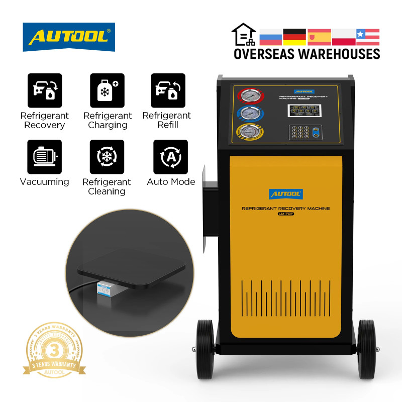 AUTOOL LM707 Automatic A/C Refrigerant Recycle Filling Multifunction ...