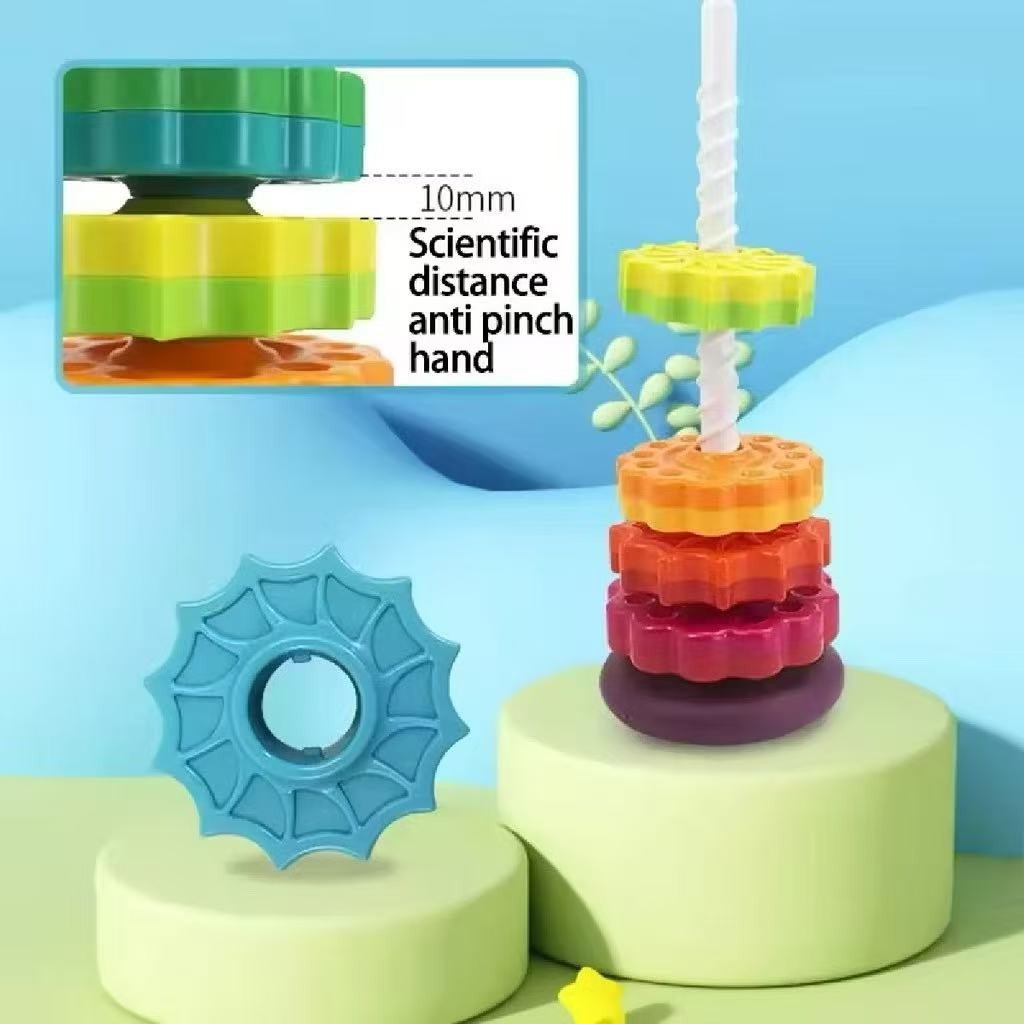 NEW STOCK - Baby Rainbow Stacking and Spinning Tower Toy Early Learning ...