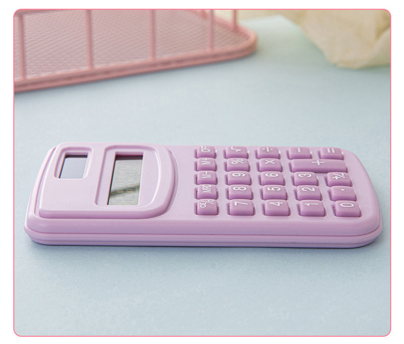 Small Solar Calculator Portable Calculator Cute 8 Digits LCD Electronic ...