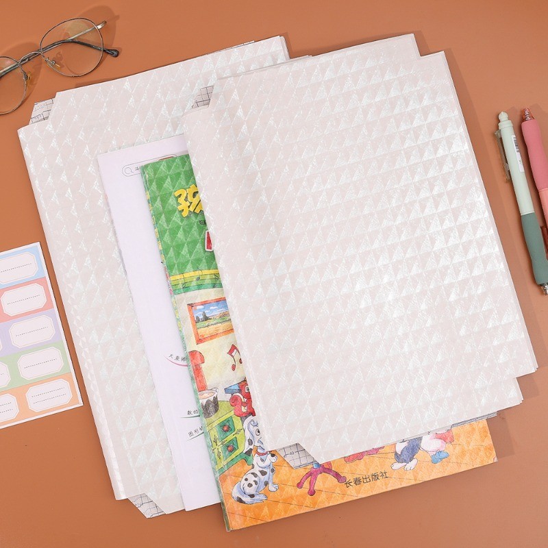 10 Sheets Self-adhesive Matte Clear Book Covers with Name Stickers ...