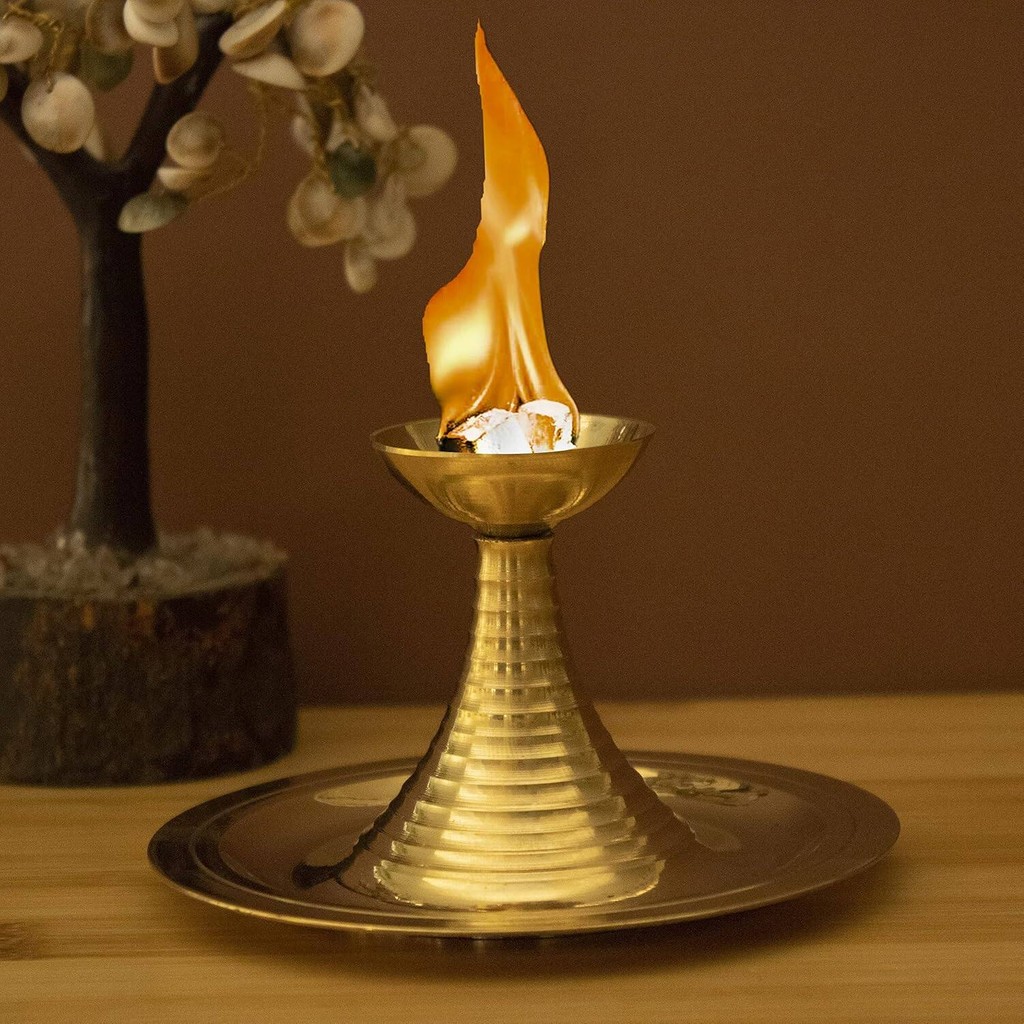 Handmade Pure Brass Camphor Arti Stand | Sudathattu | Small / Medium ...