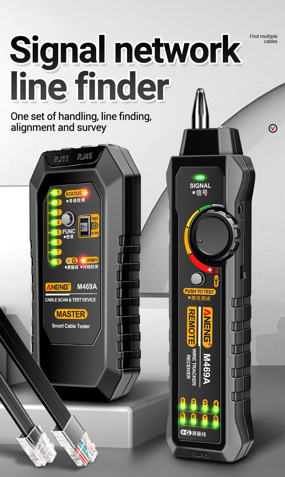 ZoeRax Wire Tester RJ45 RJ11 Cable Tracker Line Finder Multifunction ...