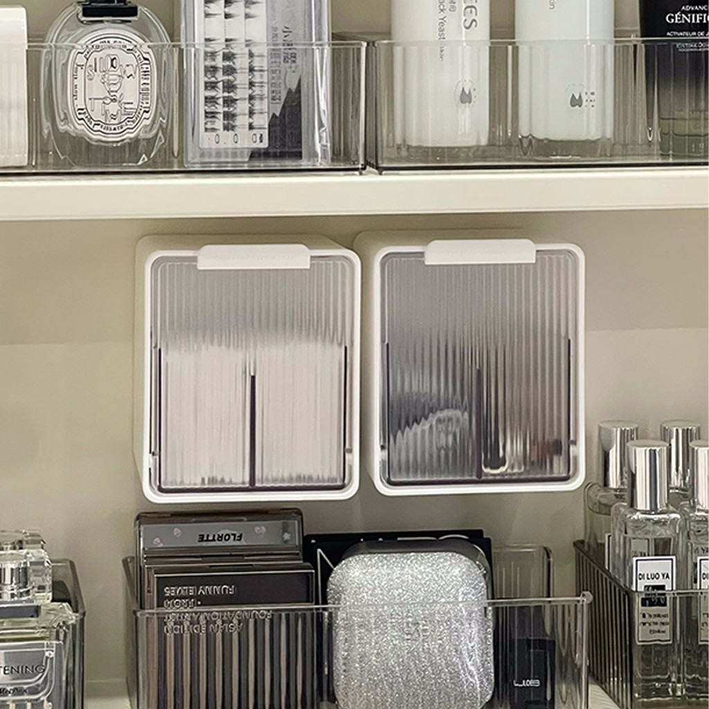 Wall-mounted Cotton Swab Storage Box Sanitary Napkin and Cosmetic ...