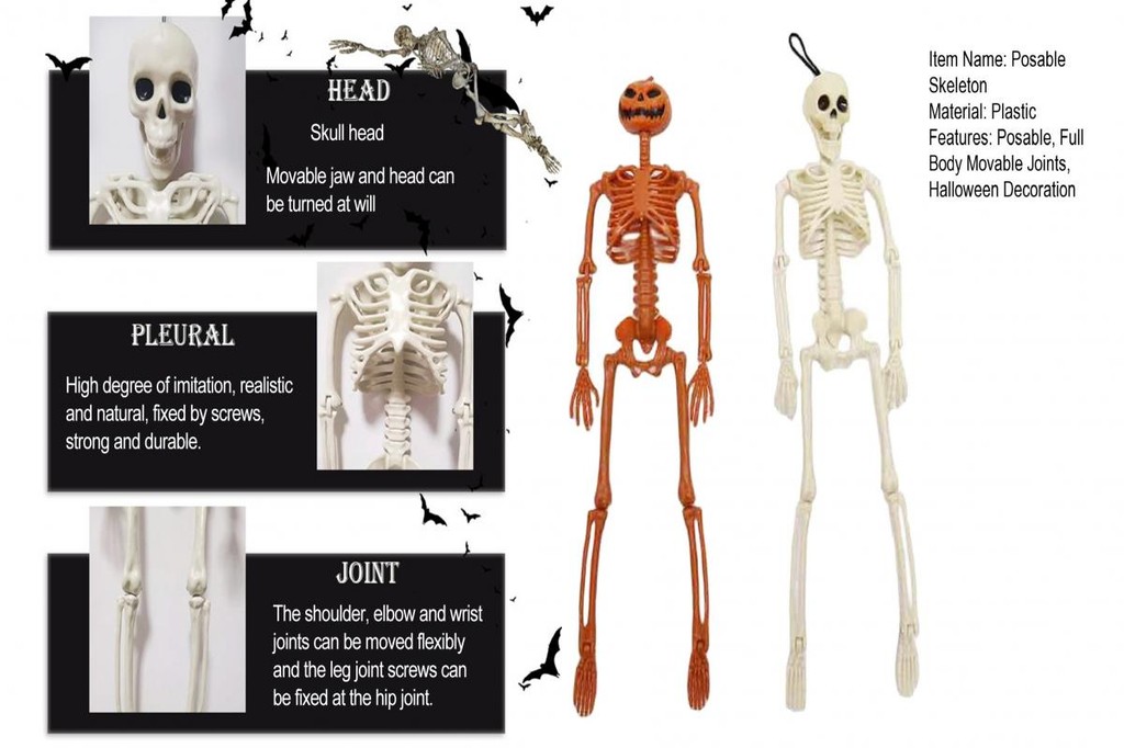 Adjustable Joints Skeleton Movable Jaw Skeleton Realistic Halloween ...