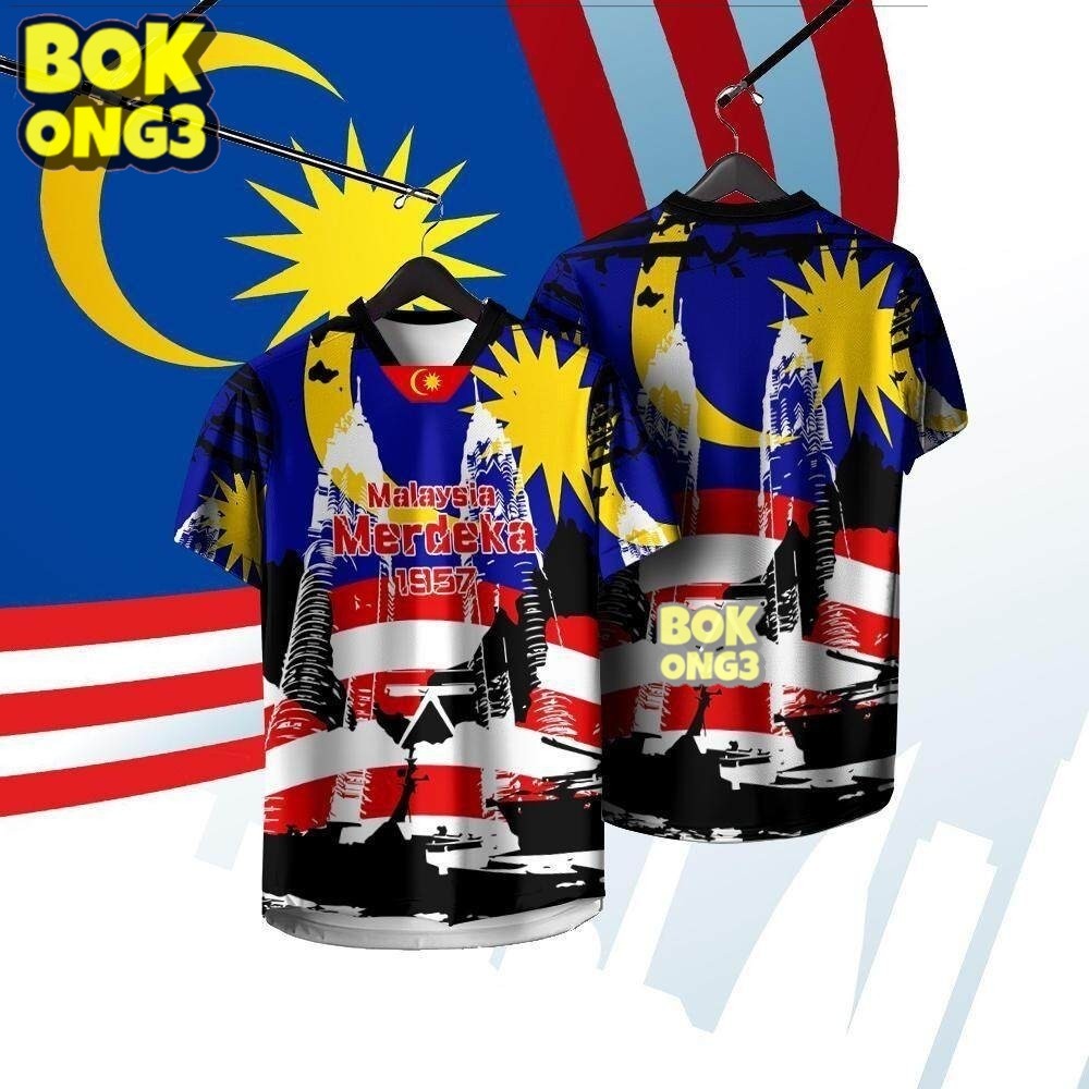 [Free Custom Name] Merdeka Clothes 68 Year Jersey Sublimation Tshirt ...