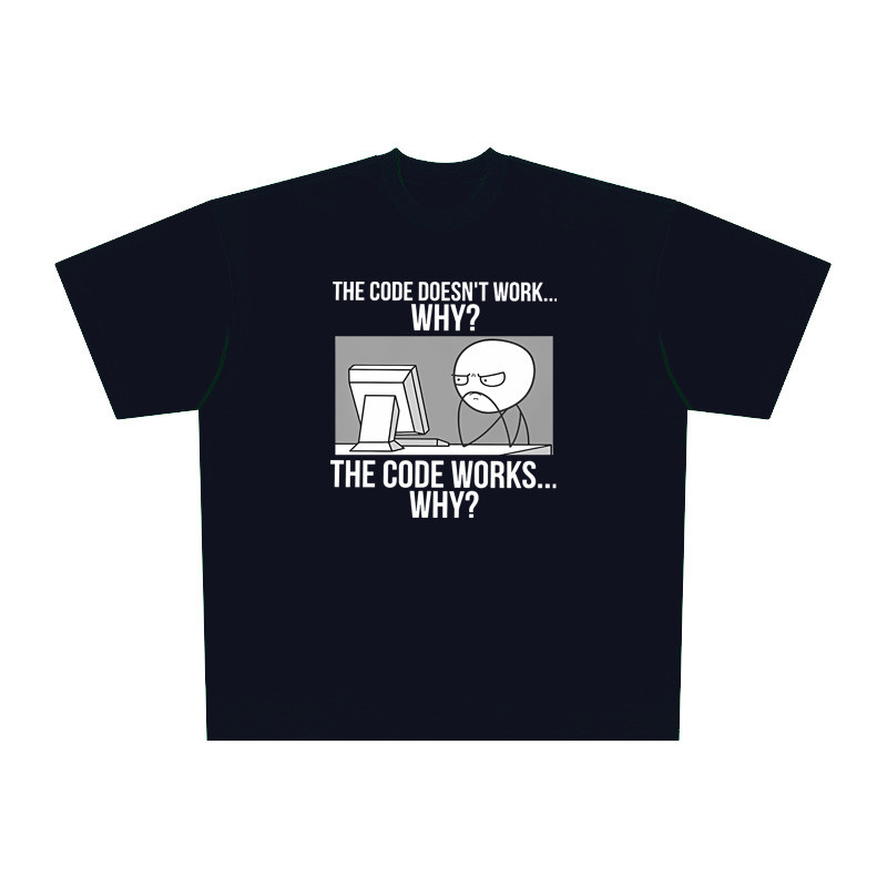 2025 Black T Shirt Code Humor Programmer Themed With Debug Cartoon And Funny Coding Text For ...