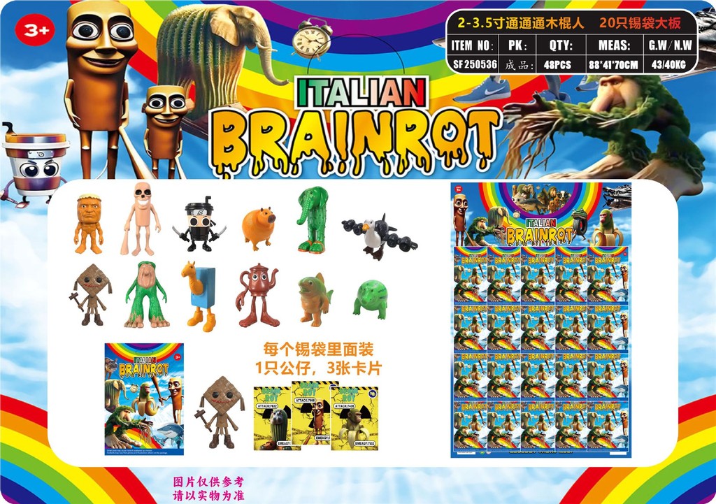 Brainbot Tung Tung Tung Wooden Stickman with Shoes Shark Character ...