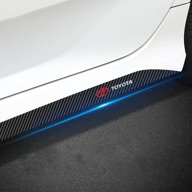 2Pcs Car Door Side Skirt Car Body Decal Fashion Carbon Fiber Stickers ...