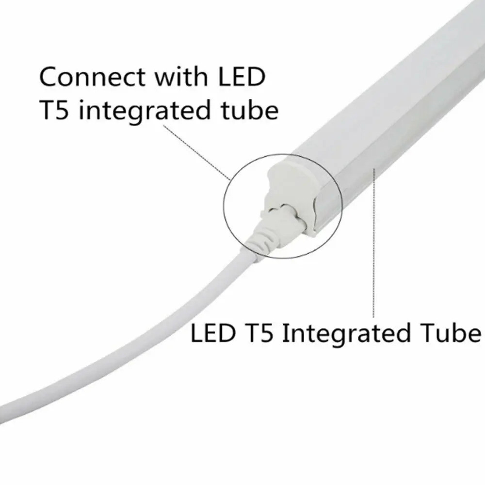 T8 / T5 Cable Wire Connector Flexiable 3Pin 30-200cm Double End For LED ...