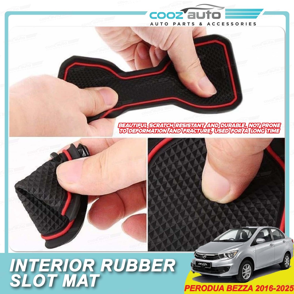 Perodua Bezza 2016 - 2025 Interior Rubber Slot Mat Storage Carpet White ...