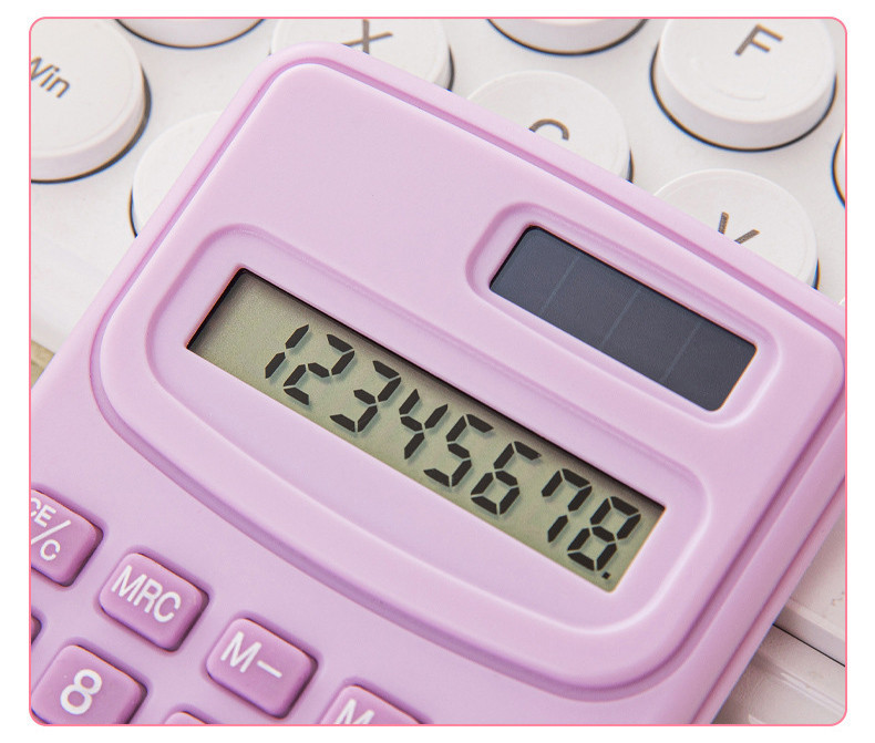 Small Solar Calculator Portable Calculator Cute 8 Digits LCD Electronic ...