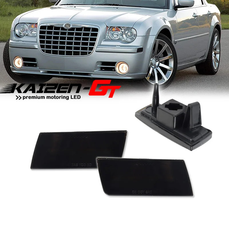 2PCS Smoked Black Lens Front Bumper Side Marker Light Shell Housings ...