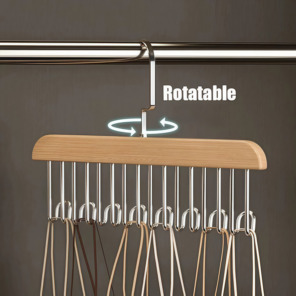 COD Solid Wood Multi Hook Hanger For Bras Bikinis Necklaces Accessories ...