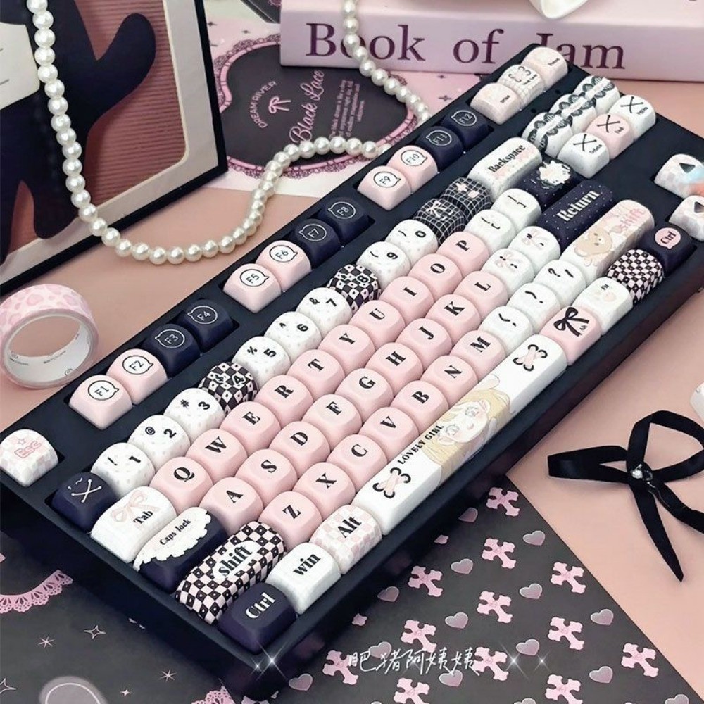 Sweetheart Girl Keycaps MOA Profile DYE-SUB Cute Pink Keycaps PBT ...