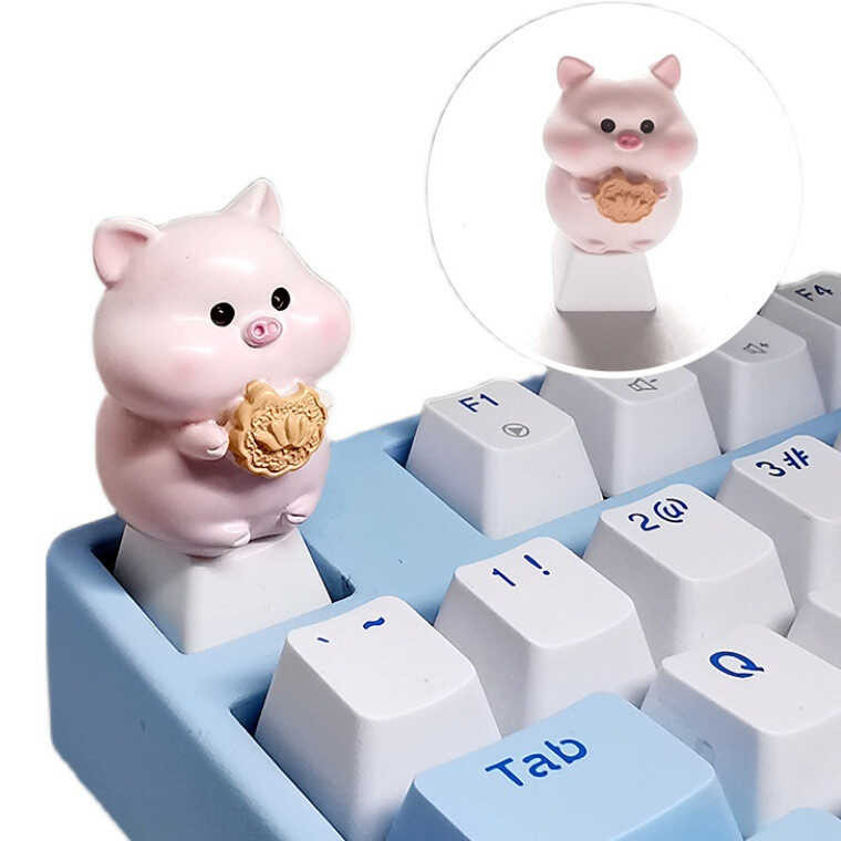 Pink Pig Keycap Zodiac Keycaps Cat Fart Keycap Pink Girl Cat Paw Keycap ...