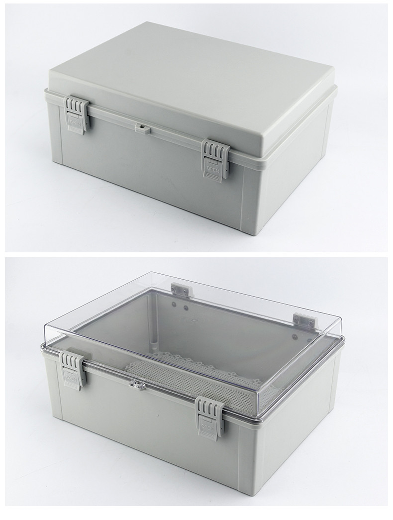 IP66 Waterproof Junction Box Gray/Transparent Electrical Enclosure ABS ...