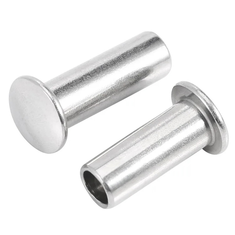 304 Stainless Steel Round Flat Truss Head Half Semi Hollow Shank Rivet ...