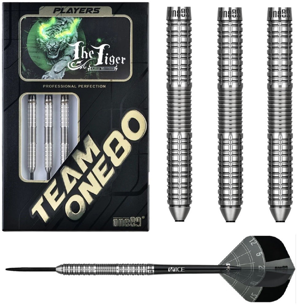 ONE80 STEEL TIP DART - 22G THE TIGER AARON MORRISON VHD 90% TUNGSTEN ...