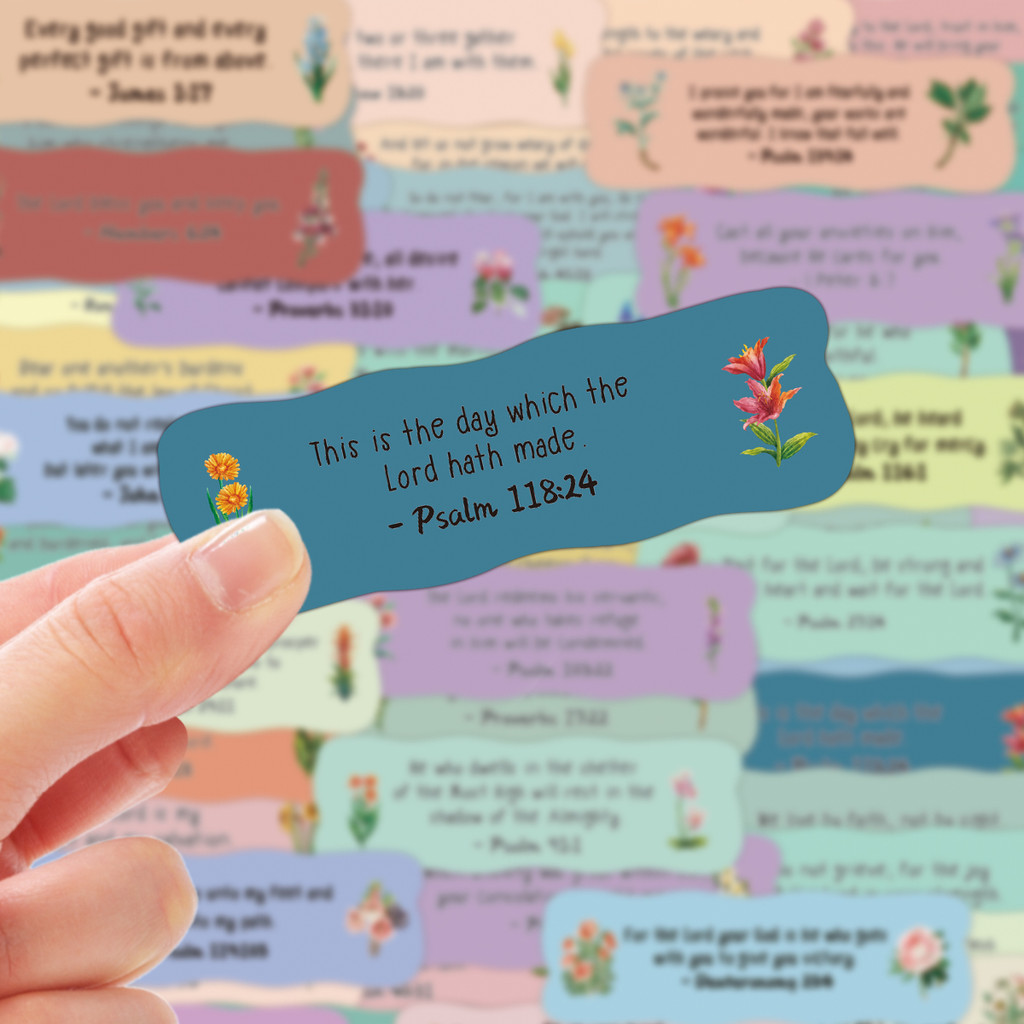 50pcs Inspirational Bible Verse Stickers, Christian Motivational Self ...