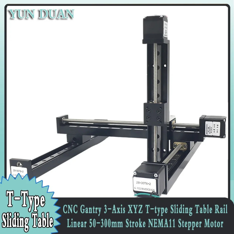 Cnc Gantry T-type Sliding Table Rail Linear 50-300mm Stroke Sliding ...