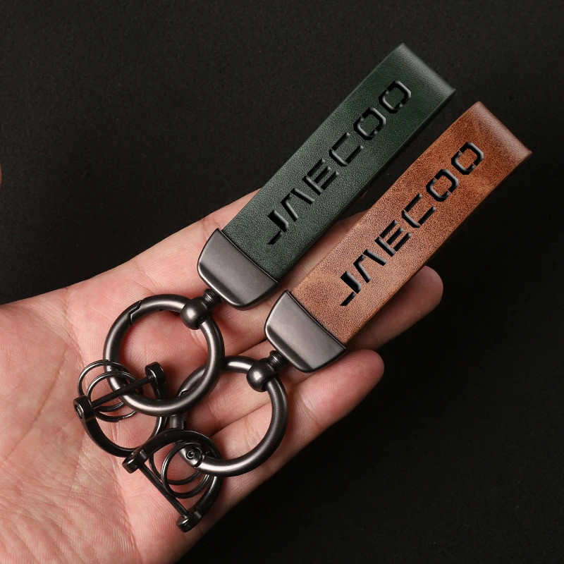 Leather Keychain Car Key Ring With 3D logo For Omoda JAECOO J7 2025 ...