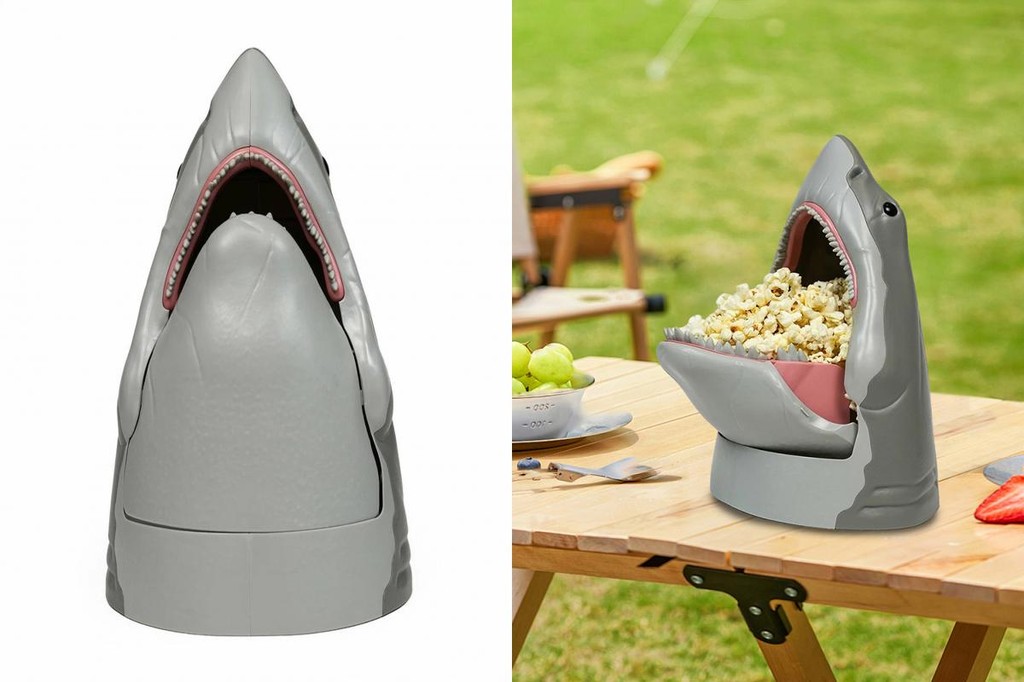 Compact Storage Popcorn Bucket Movie Night Popcorn Bowl Shark Head ...