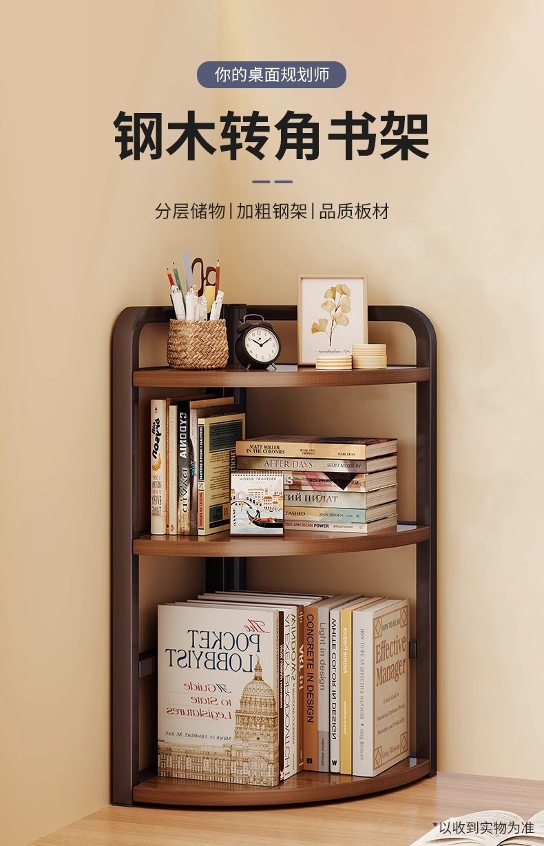 Desktop Shelf Small Desk Corner Bookshelf Desk Writing Table Triangle ...