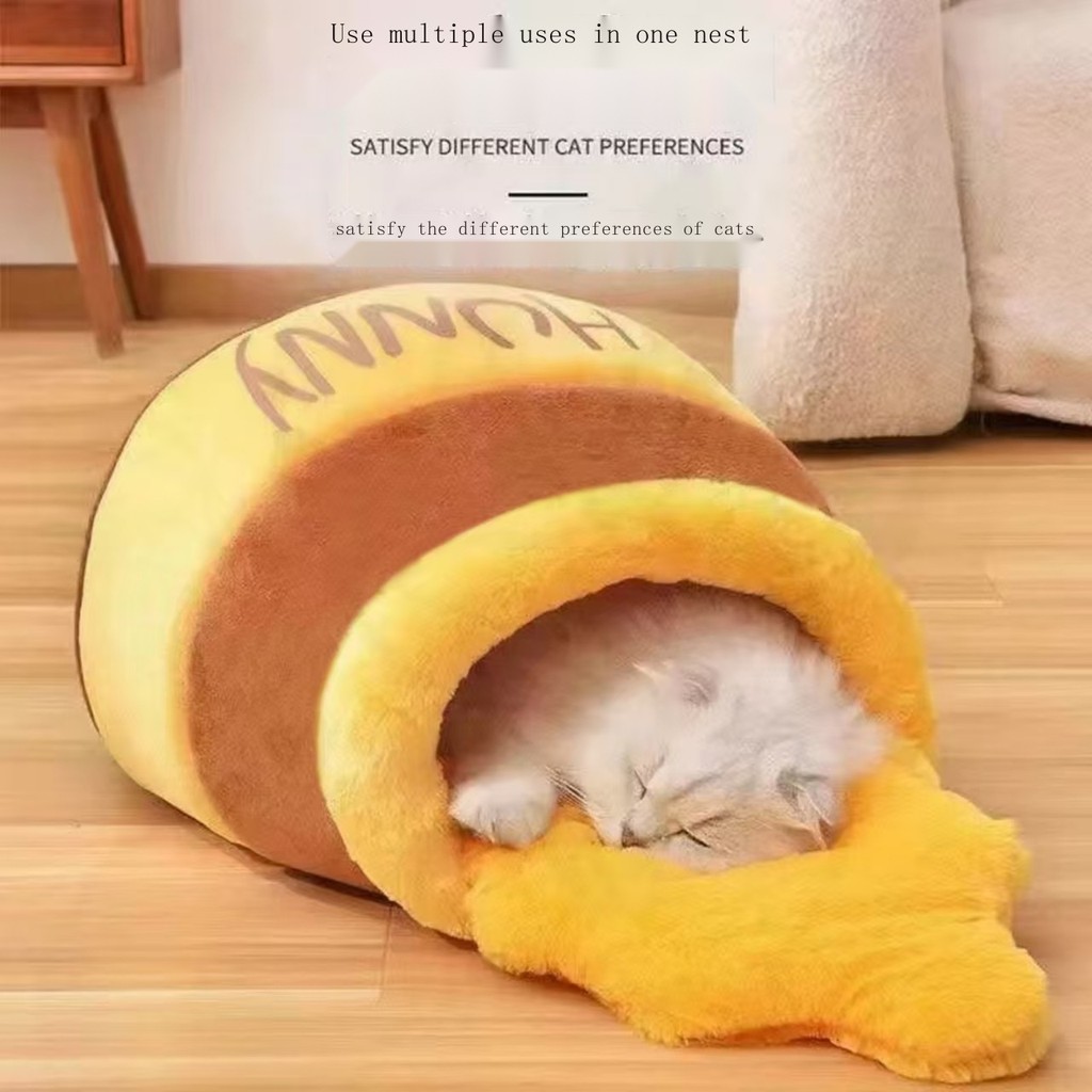 Pooh Honey Pot Cat Litter Kennel Semi-Enclosed Pet Litter Four Seasons ...