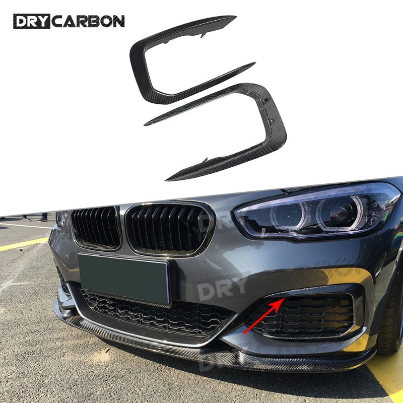 Dry Carbon Fiber Front Fog Lamp Frame Trim Strips Covers for BMW 1 ...