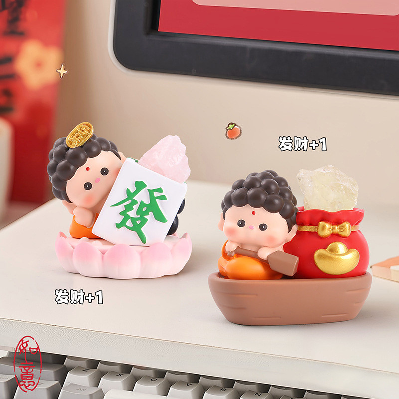 Crystal little buddha good luck blind box set figure toy cute doll ...