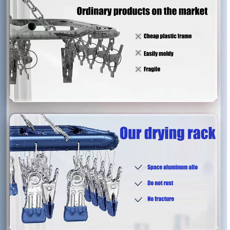Aluminum Alloy Clothes Rack Windproof Socks Underwear Bra Baby Cloth ...