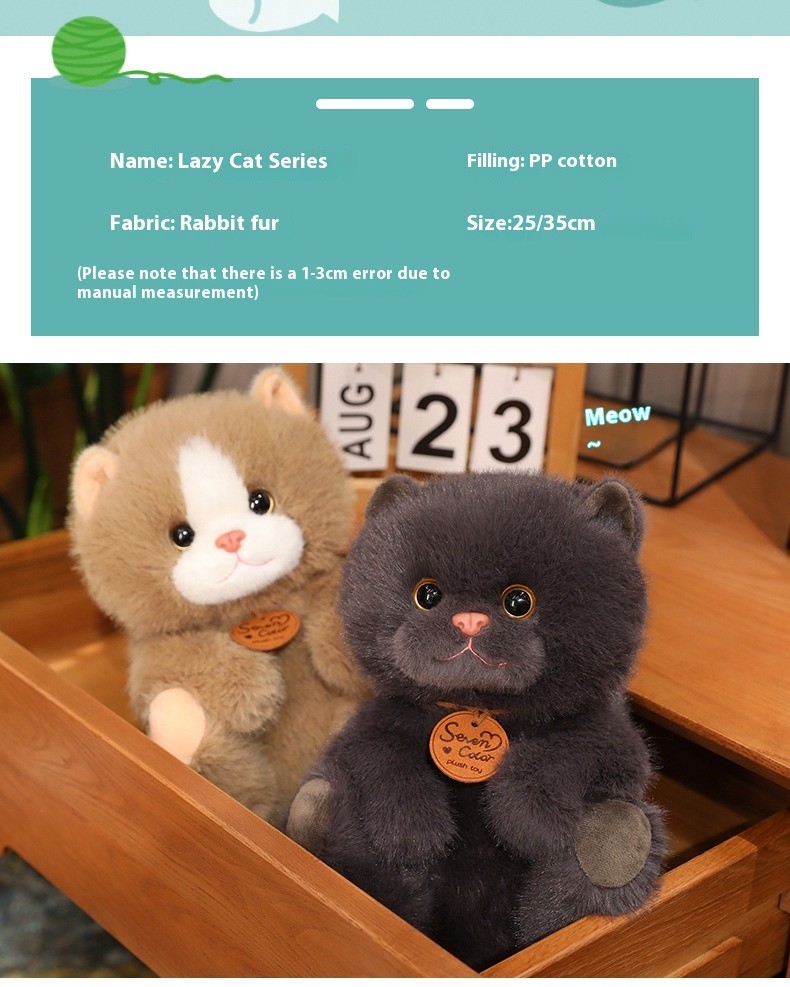 Lifelike Cat Plush Toy - Ultra Soft Realistic Kitten Stuffed Animal ...